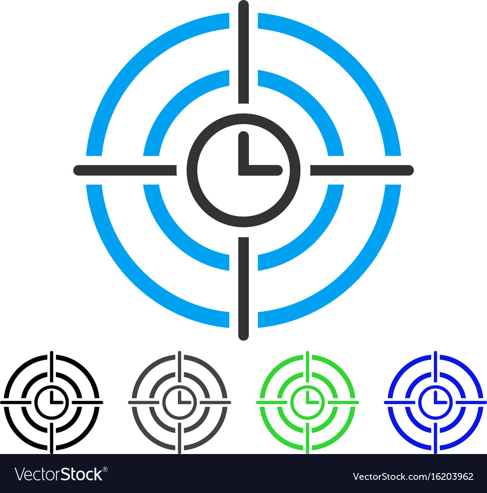 Time target flat icon Royalty Free Vector Image