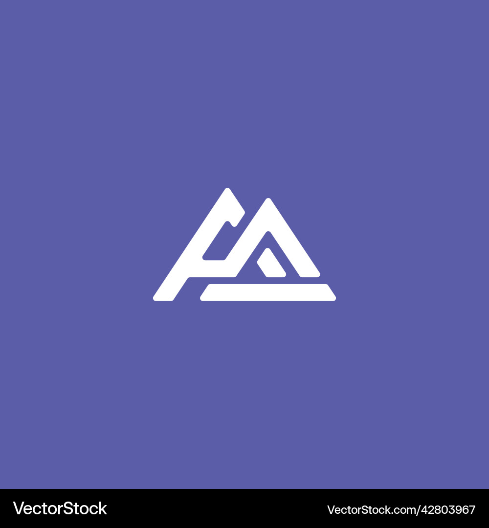 Abstract initial letter p and f logo in white Vector Image