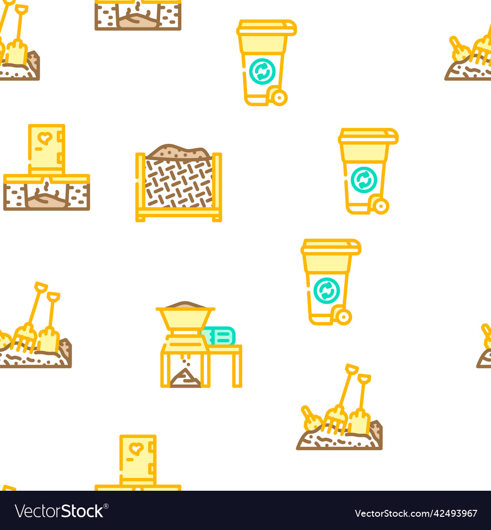 Compost production seamless pattern Royalty Free Vector