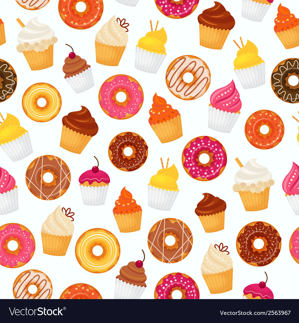 Donut seamless pattern Royalty Free Vector Image