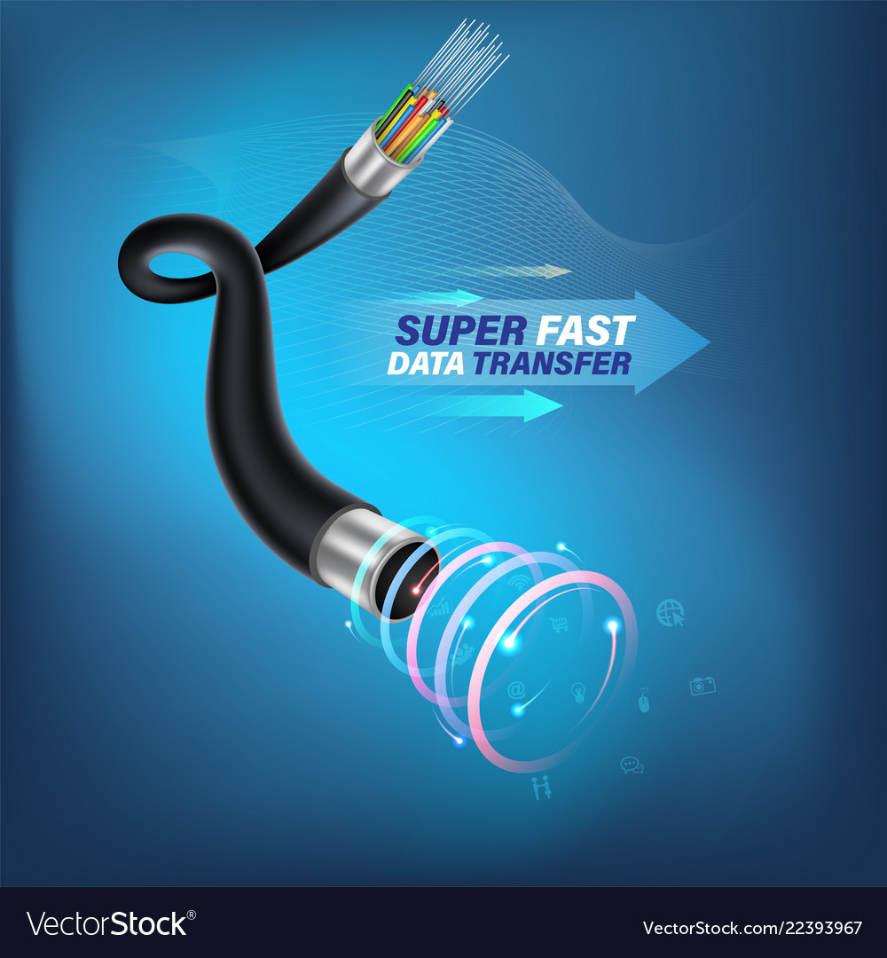 Fiber optic cable Royalty Free Vector Image - VectorStock