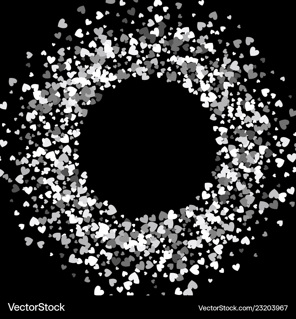 Frame or border of random scatter hearts Vector Image
