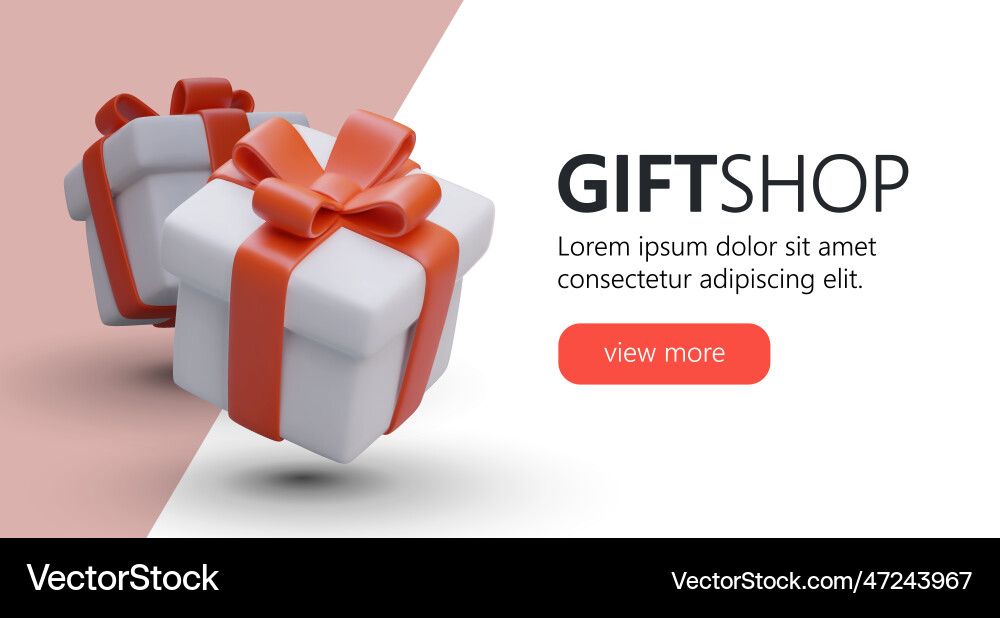 Gift shop horizontal banner for advertising Vector Image