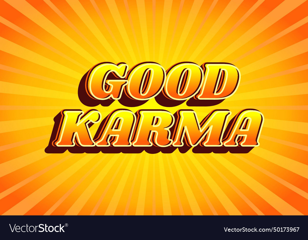 Good karma text effect in gradient yellow orange Vector Image Good karma text effect in gradient yellow orange Vector Image