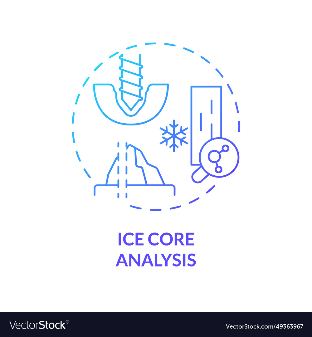 Gradient thin line icon ice core analysis concept Vector Image