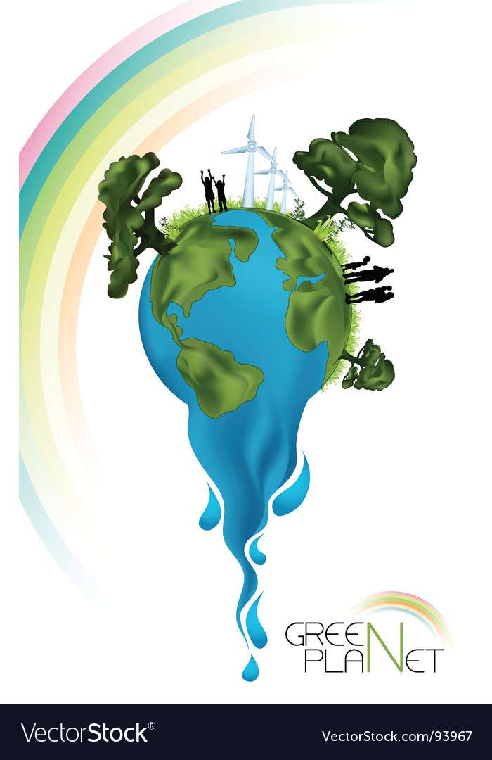 Green planet Royalty Free Vector Image - VectorStock