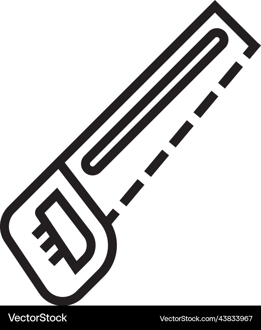Hand saw icon wood cutting tool symbol Royalty Free Vector
