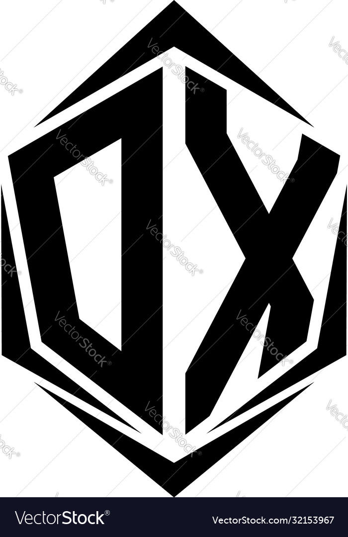 Initial dx logo design Royalty Free Vector Image
