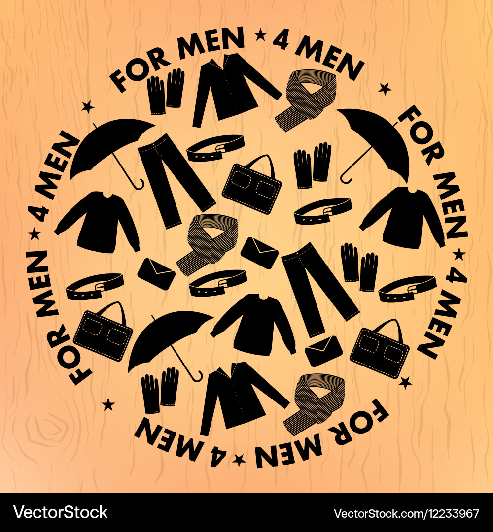Mens wear and accessories shapes pattern Vector Image