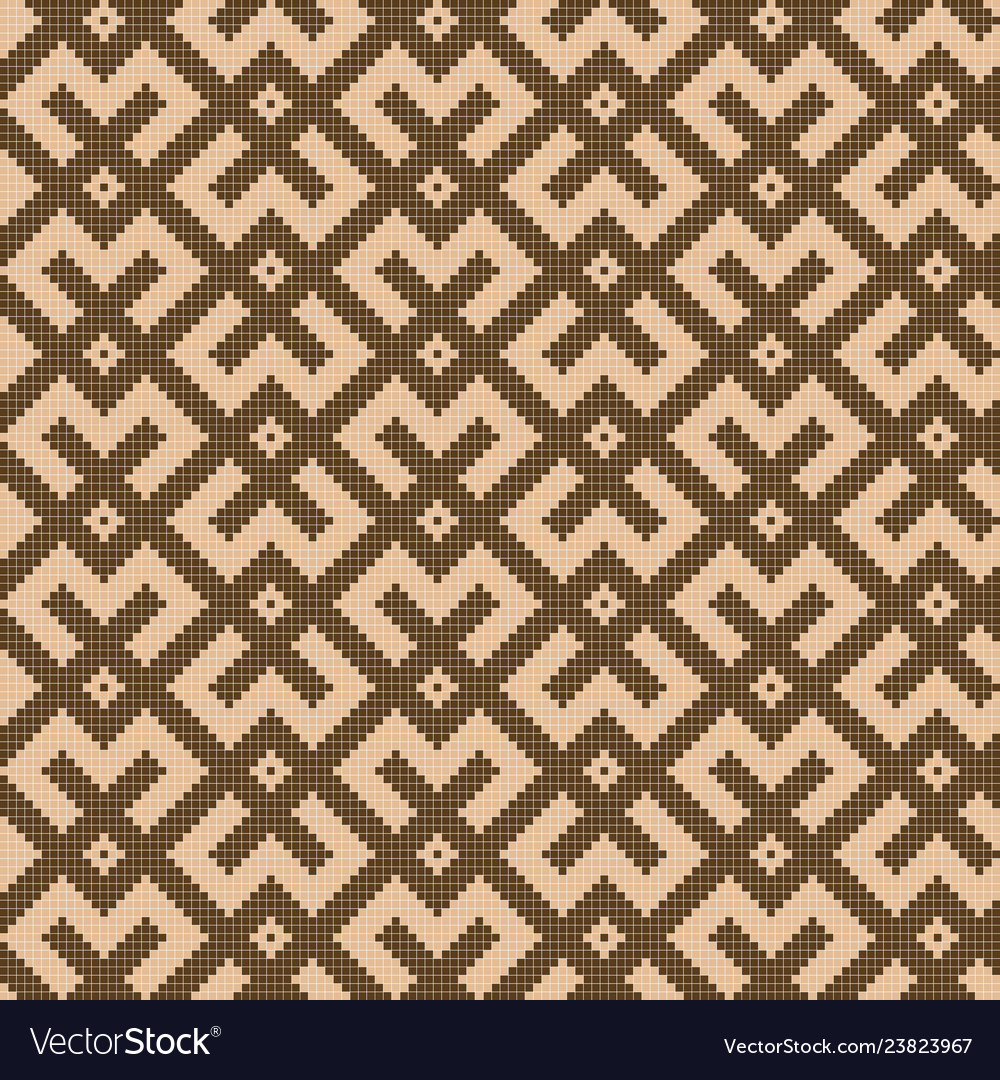 Pixelated chocolate brown square pattern Vector Image