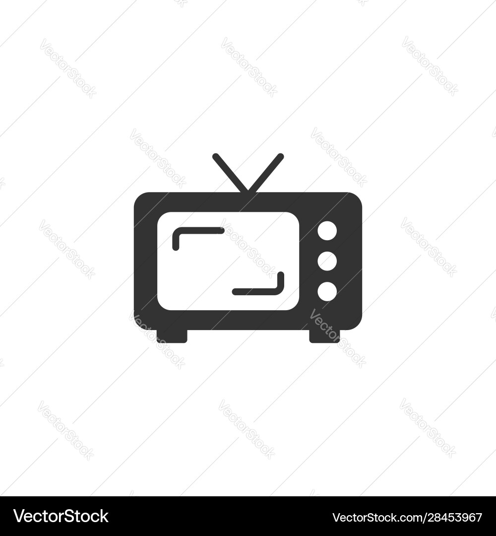 Retro tv screen icon in flat style old television Vector Image