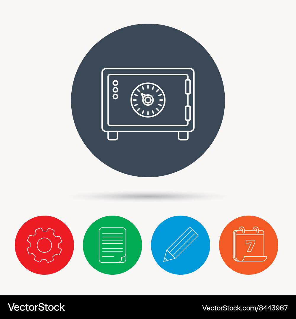 Safe icon money deposit sign Royalty Free Vector Image