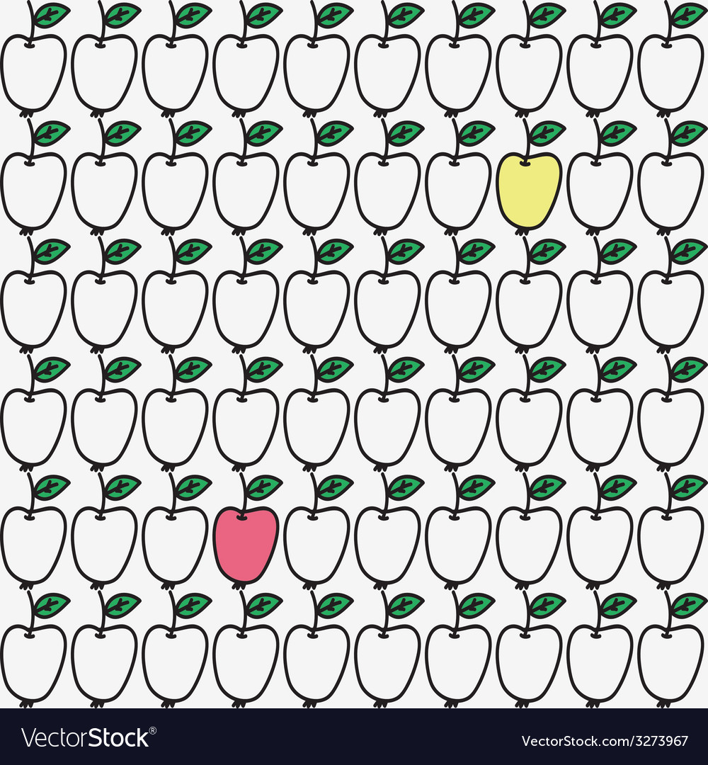 Seamless pattern with apple Royalty Free Vector Image