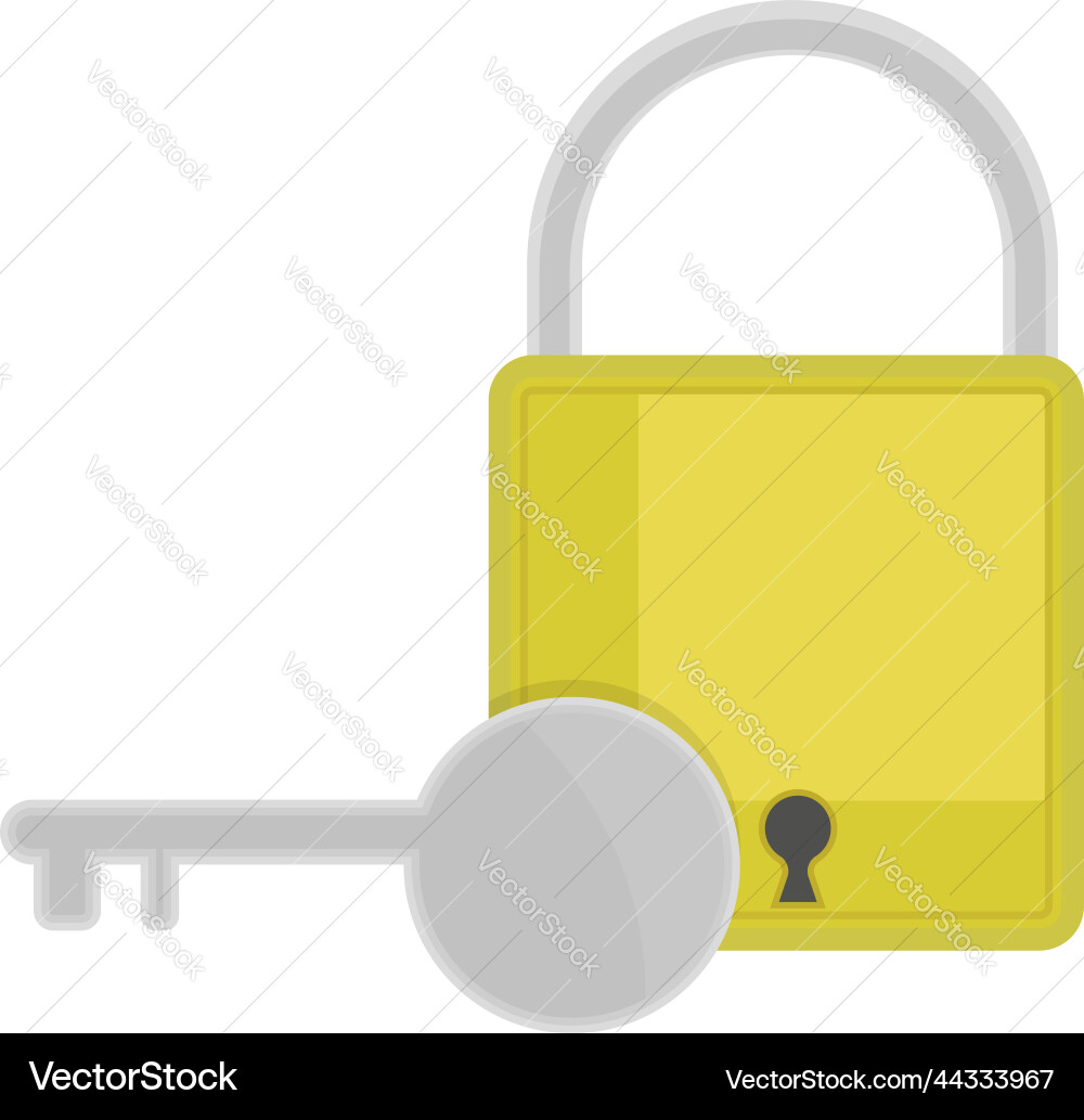 Security lock with key on a white background Vector Image