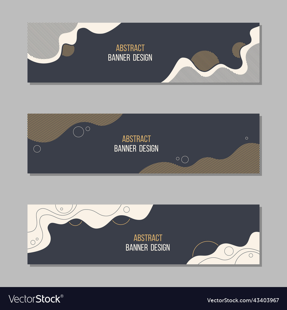 Set of 3 abstract banner templates banners Vector Image