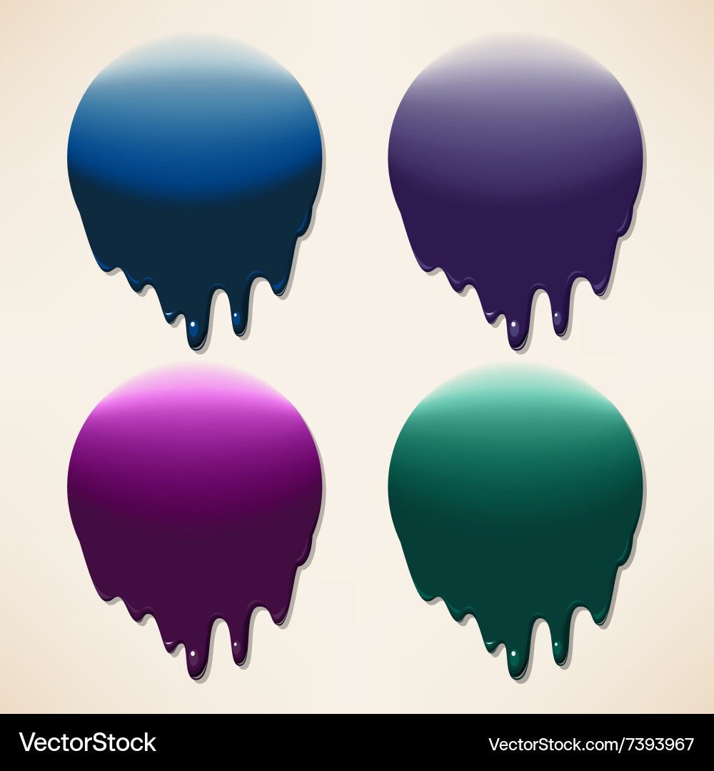 Set of dripping ink splatters Royalty Free Vector Image