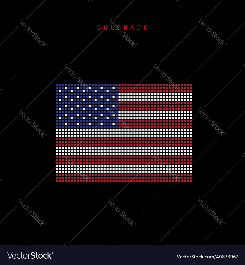 Square dots pattern map of colorado dotted pixel Vector Image