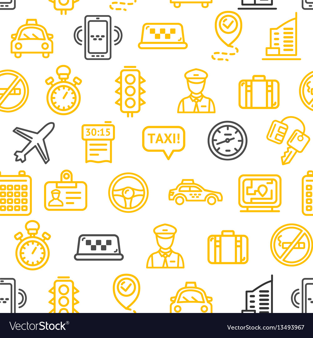 Taxi services pattern background Royalty Free Vector Image