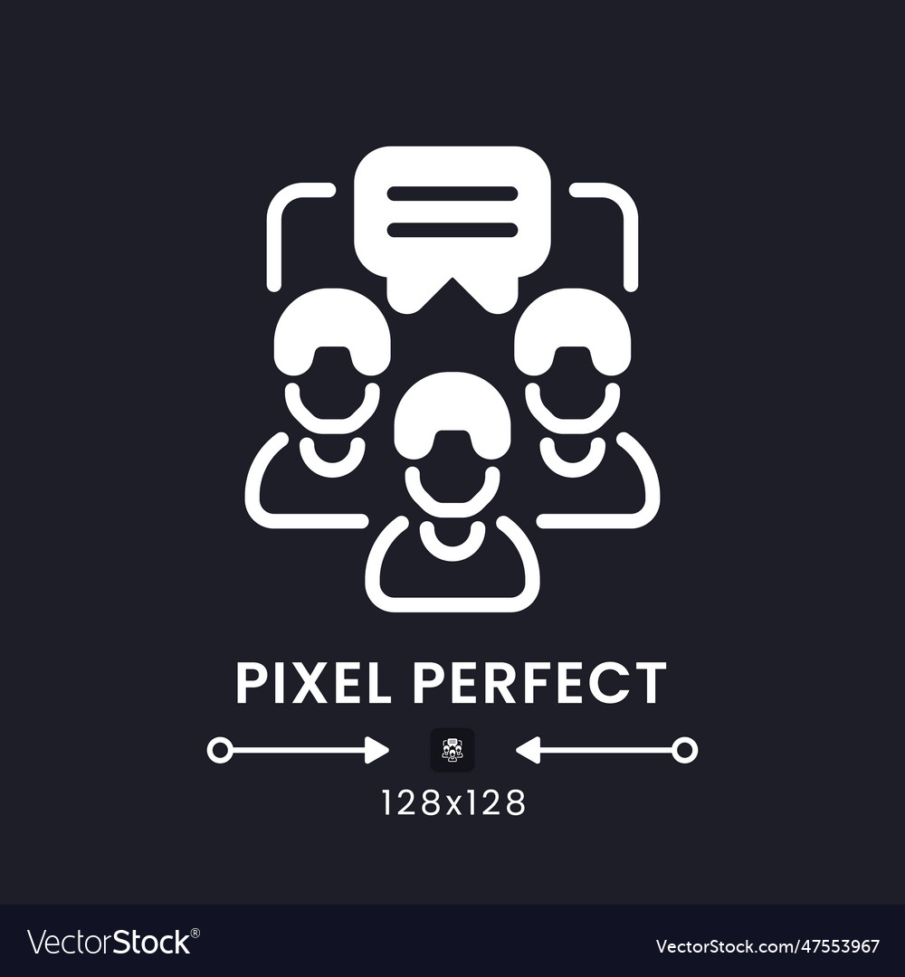 Team messaging white solid desktop icon Royalty Free Vector