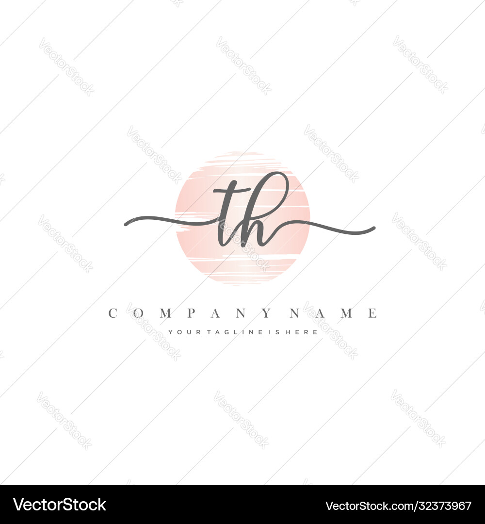 Th initial handwriting logo Royalty Free Vector Image