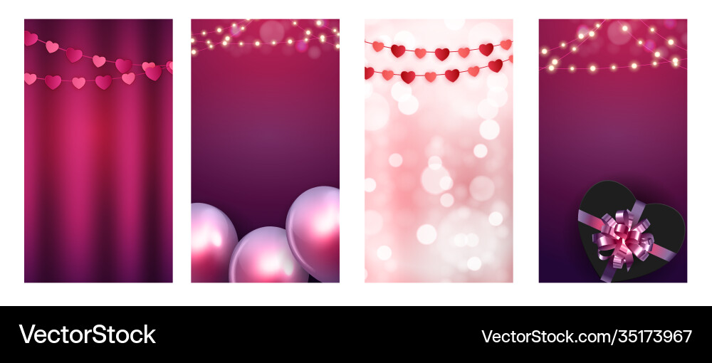 Valentines day love background for stories post Vector Image