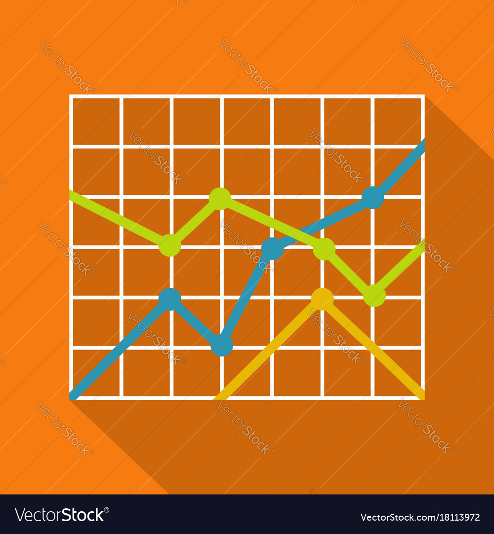 Best chart icon flat Royalty Free Vector Image