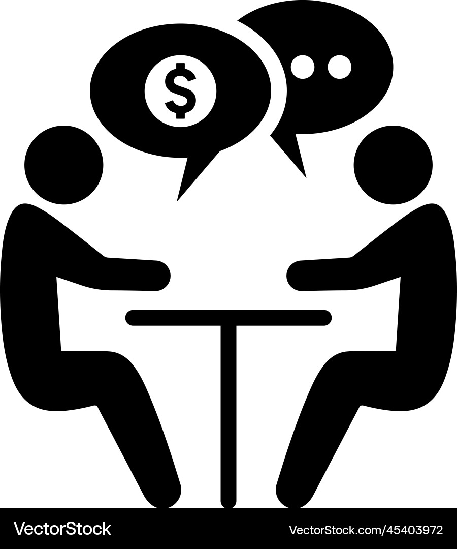 Business discussion icon black vect Royalty Free Vector
