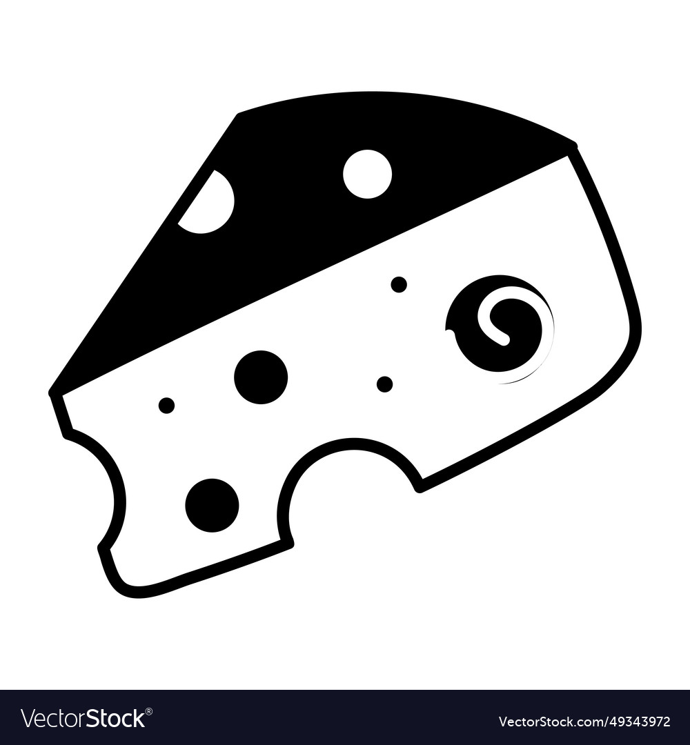 Cheese slice Royalty Free Vector Image - VectorStock