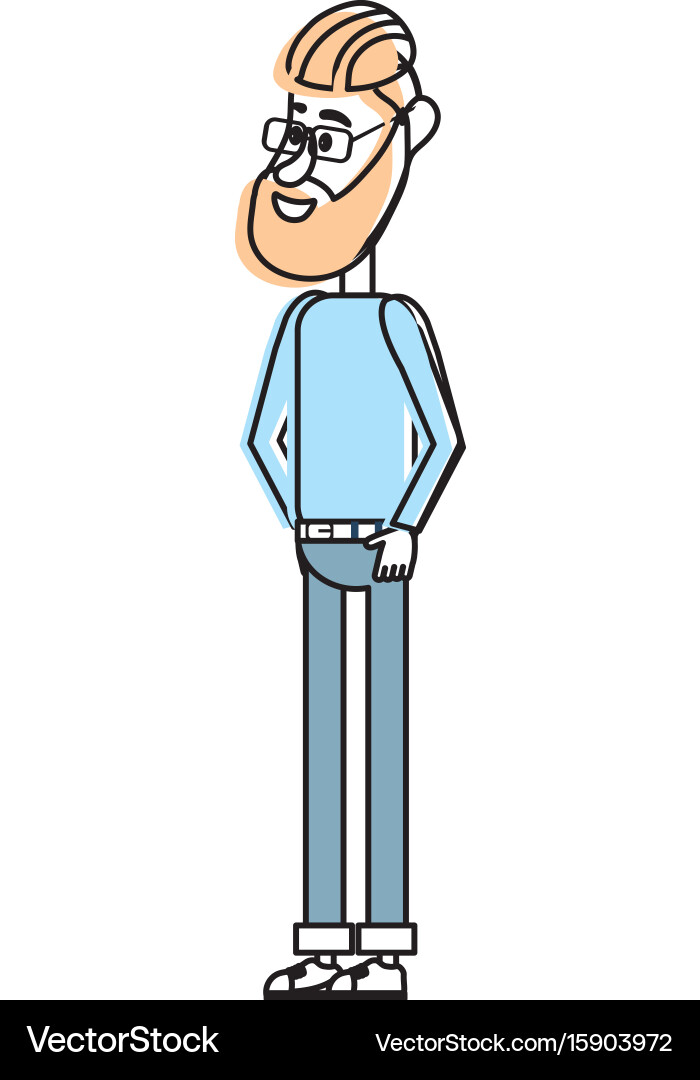 Cute man with hairstyle design and clothes Vector Image