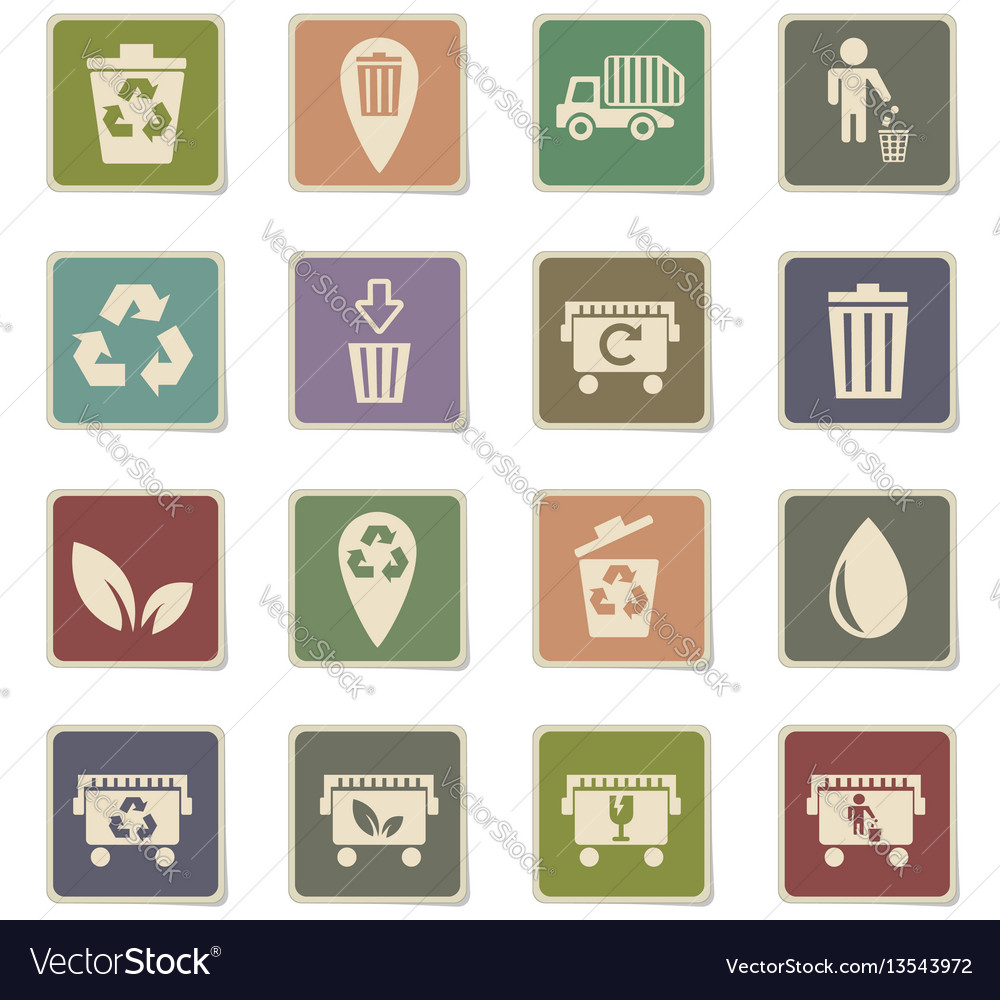 Garbage icon set Royalty Free Vector Image - VectorStock