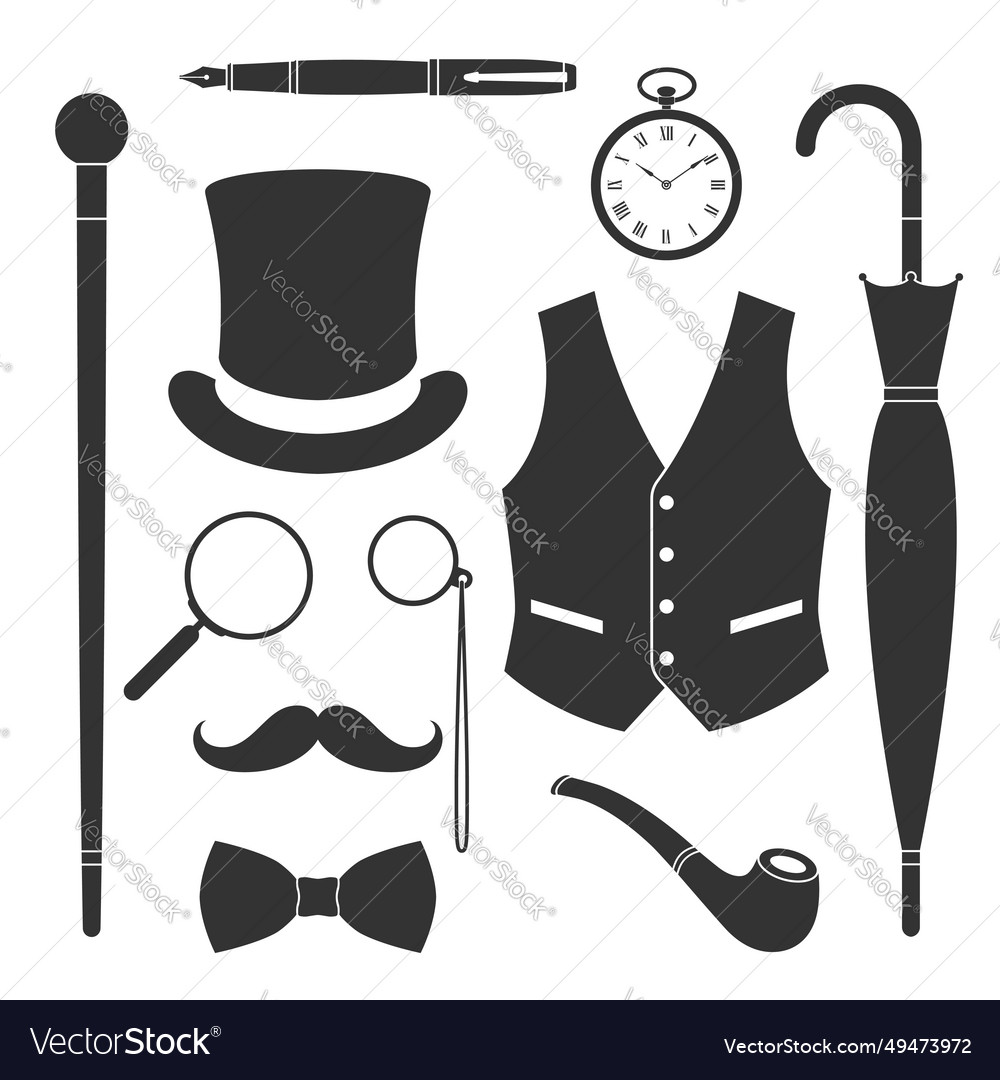 Gentlemen stuff Royalty Free Vector Image - VectorStock