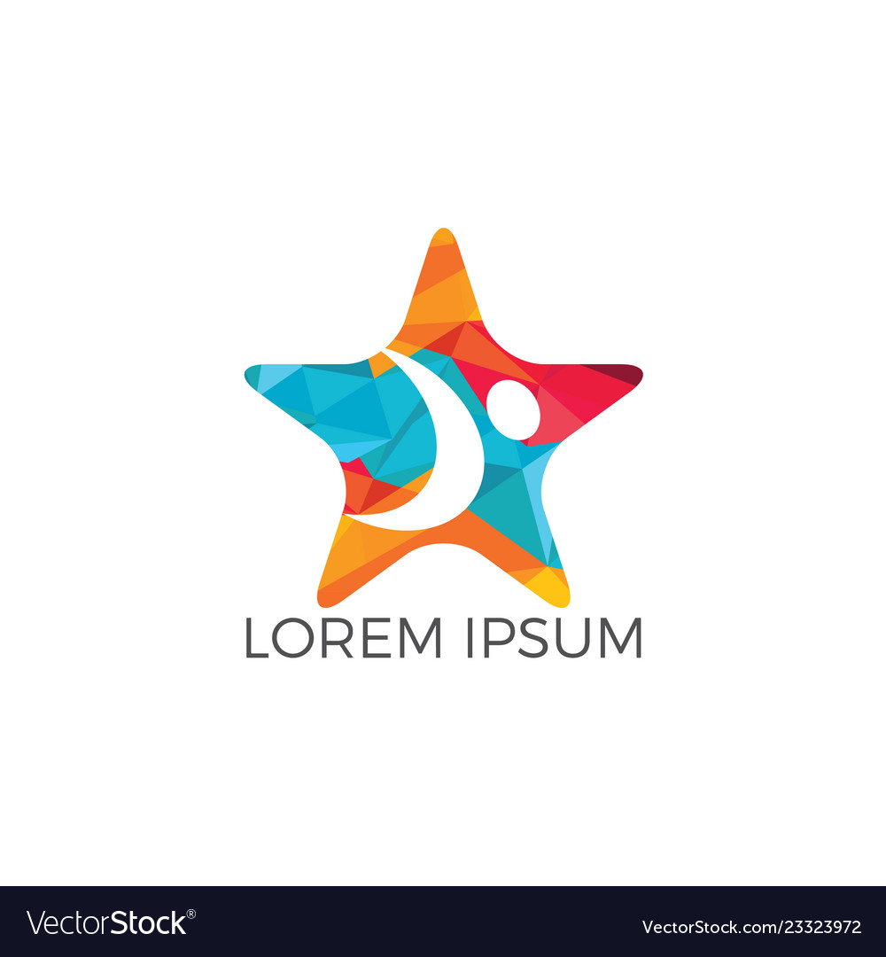 Human star creative logo design Royalty Free Vector Image