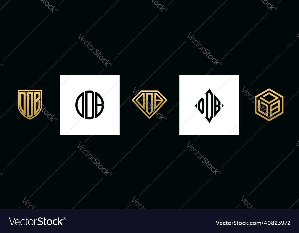 Initial letters ddb logo designs bundle Royalty Free Vector