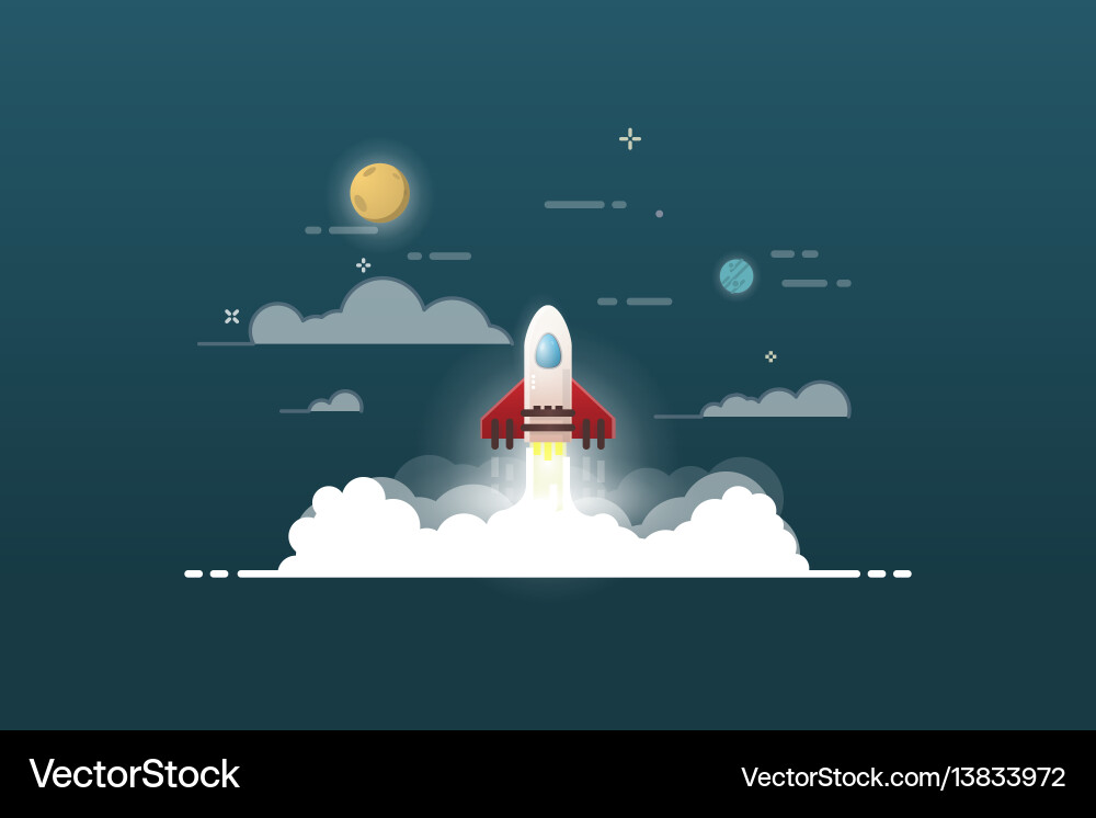 Launch rocket project Royalty Free Vector Image