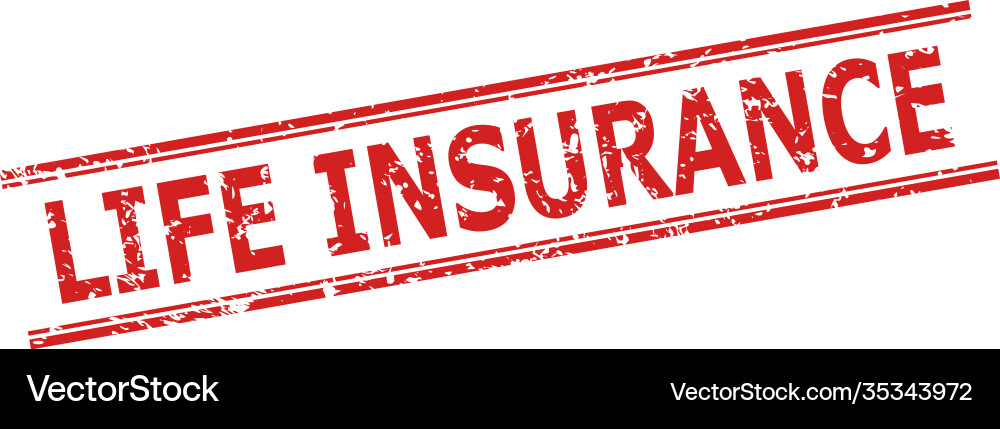 Life insurance stamp with distress texture Vector Image
