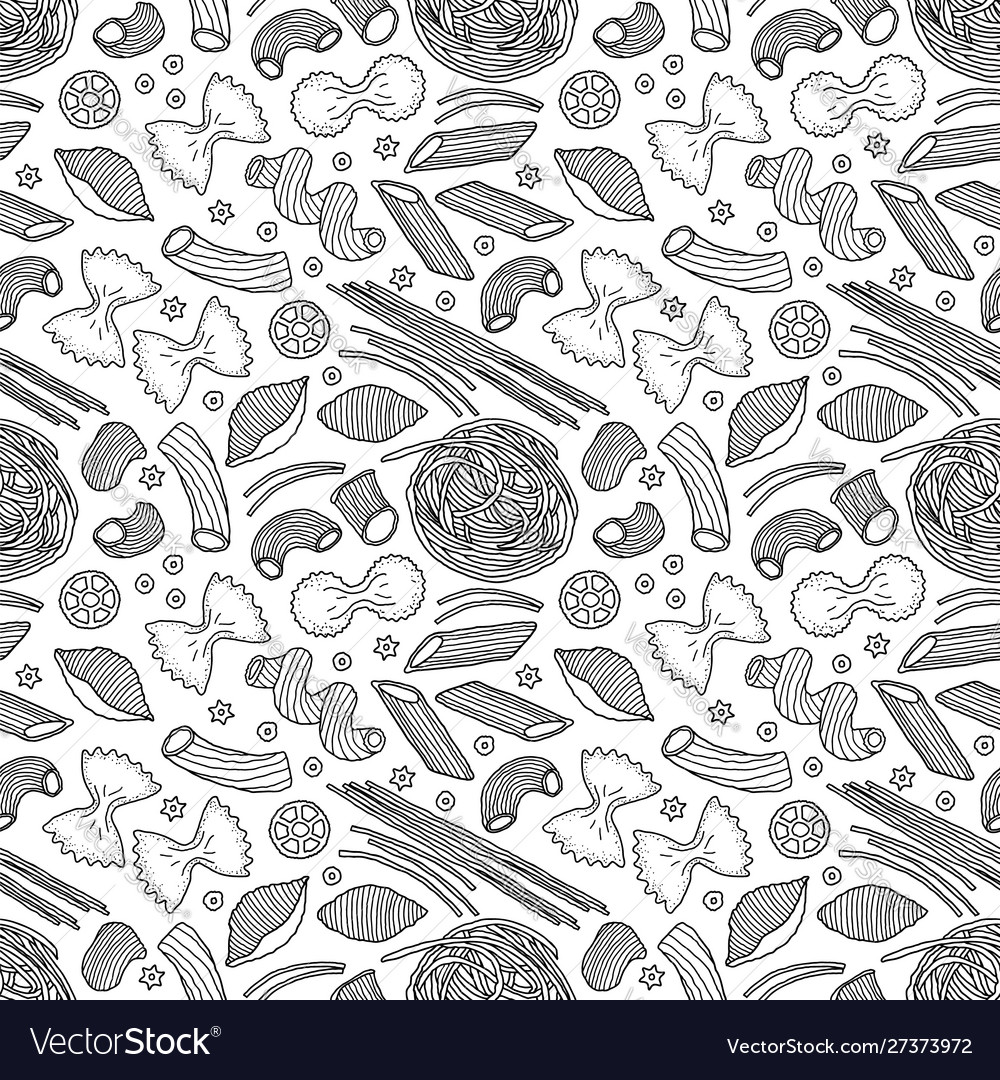Pattern with pasta Royalty Free Vector Image - VectorStock
