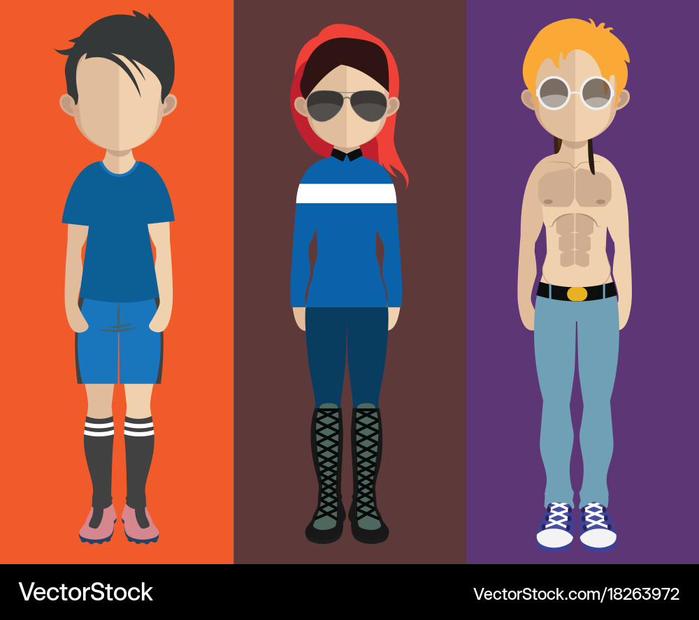 People avatar with full body and torso variations Vector Image