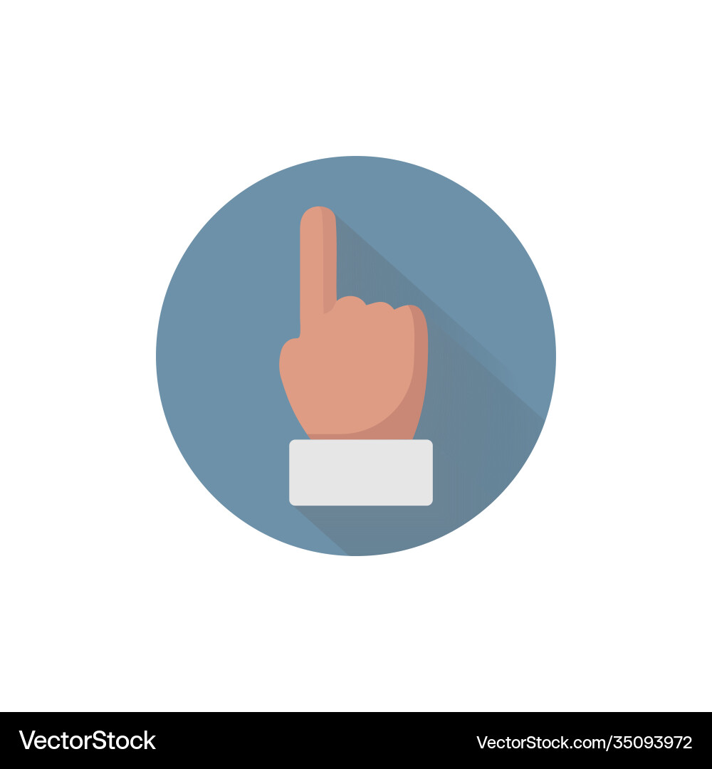 Point finger icon forefinger colorful flat icon Vector Image