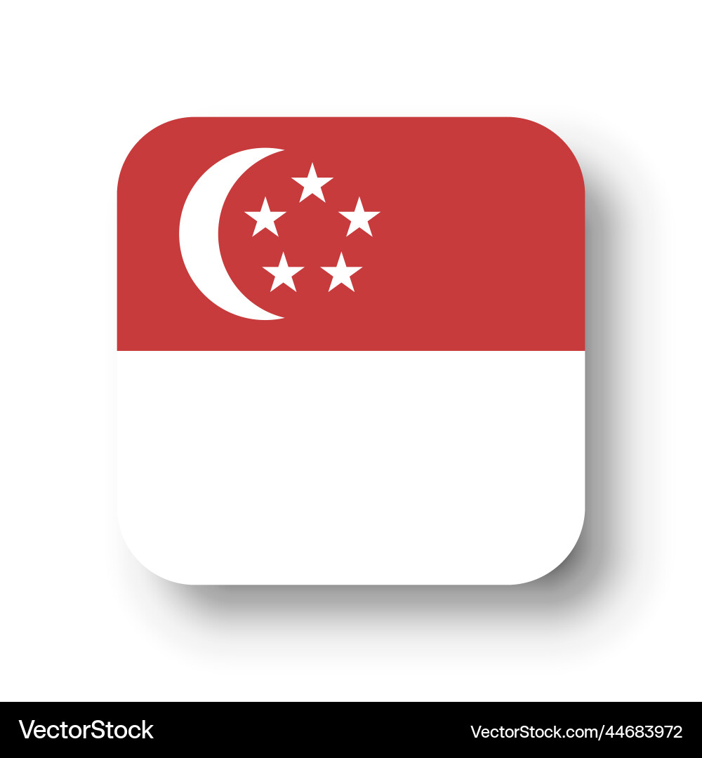 Rounded square flag of singapore Royalty Free Vector Image