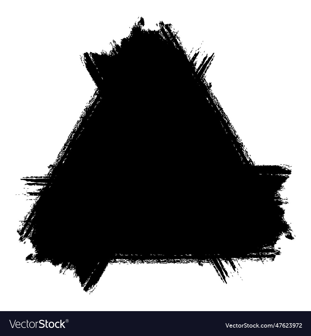 Scribble stain grunge triangle frame drawn Vector Image