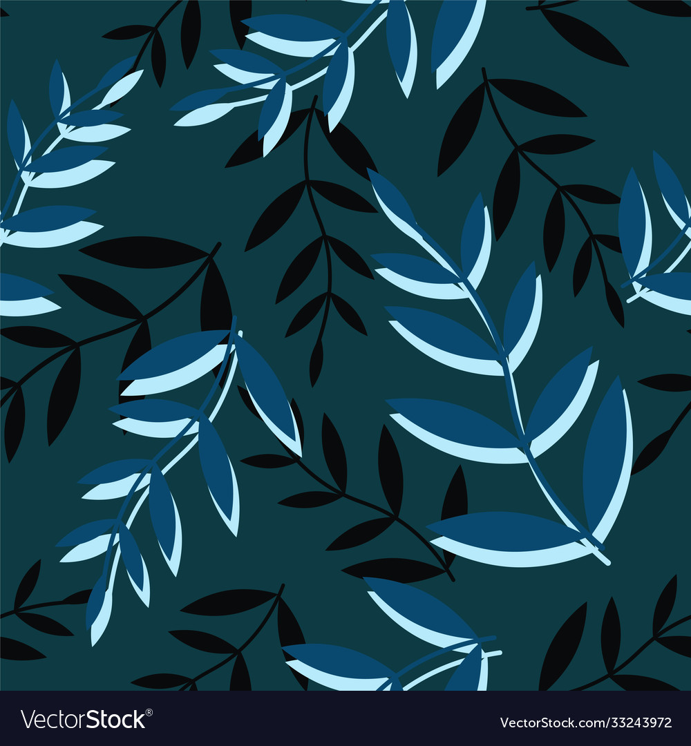 Seamless repeat pattern with leaves Royalty Free Vector