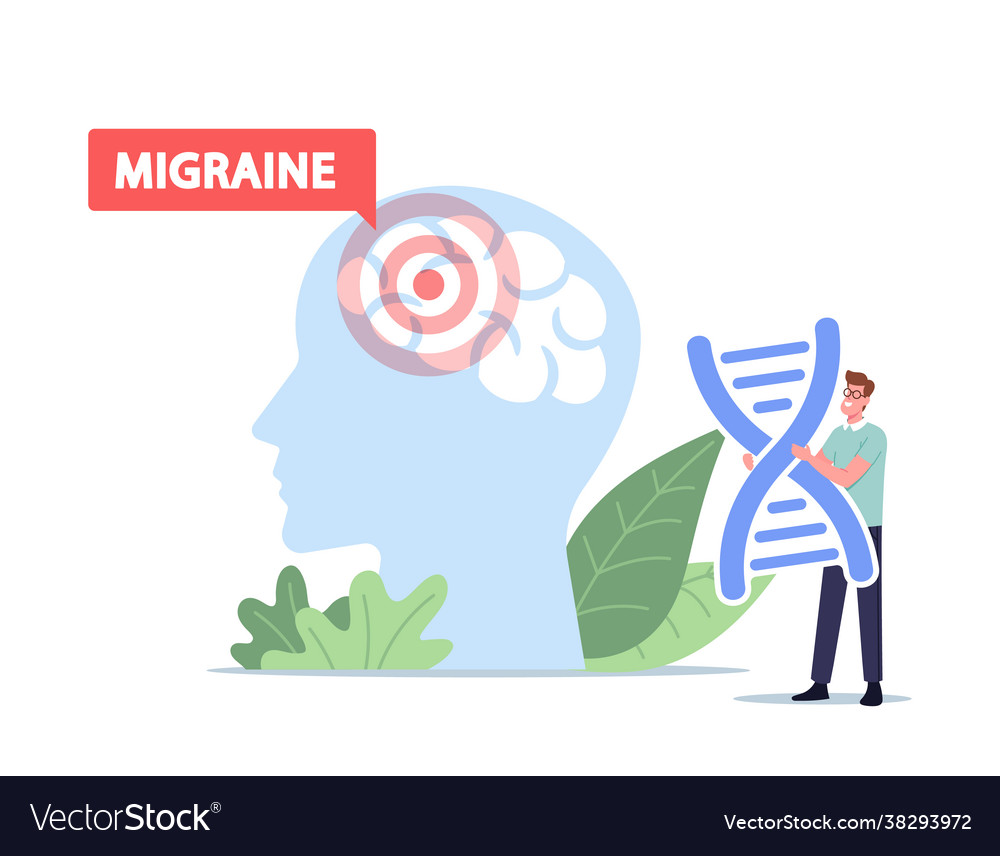 Stress headache migraine fatigue concept tiny Vector Image Stress headache migraine fatigue concept tiny Vector Image