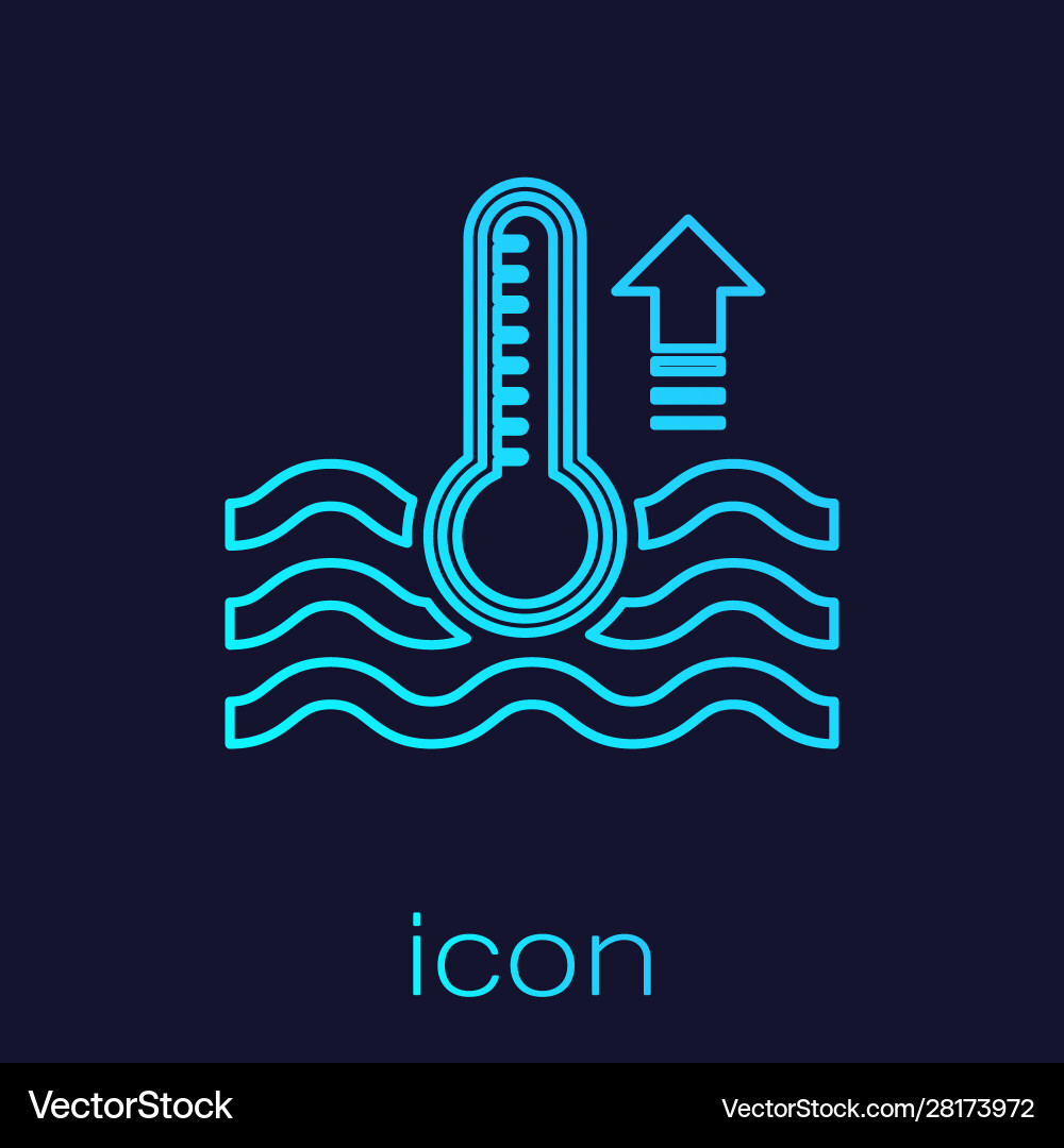 Turquoise line water thermometer measuring heat Vector Image