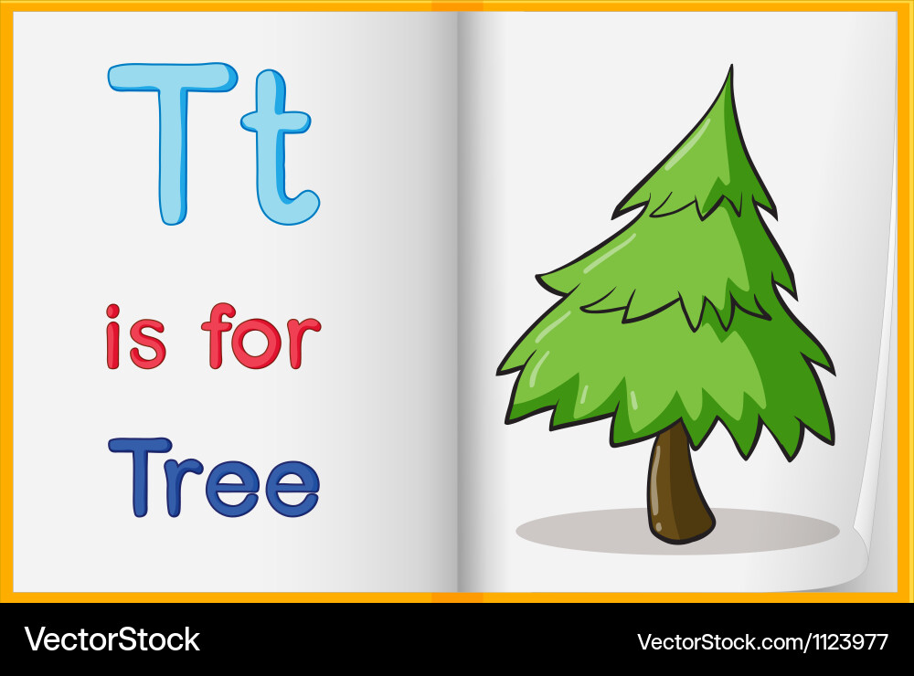 A picture of tree in book Royalty Free Vector Image