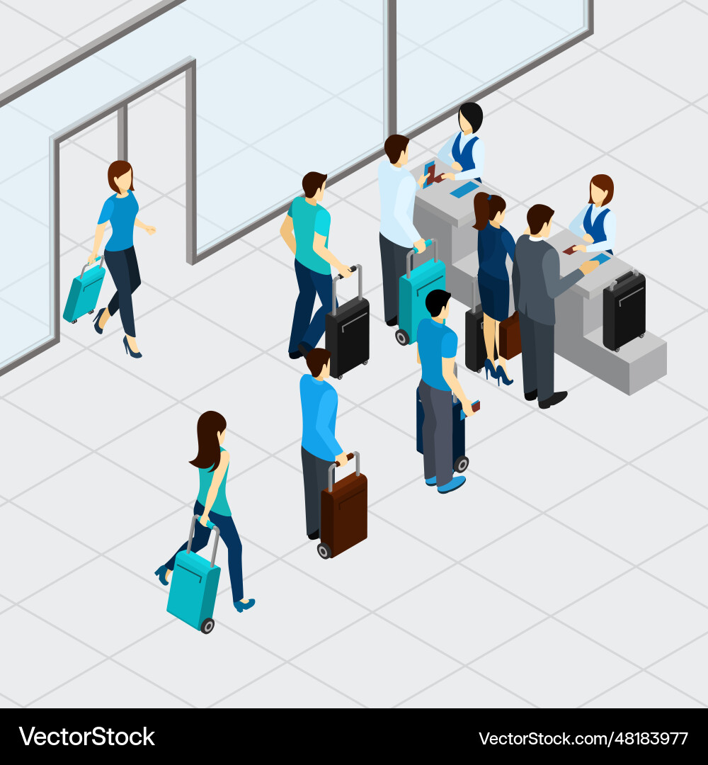 Airport check in line check in line Royalty Free Vector