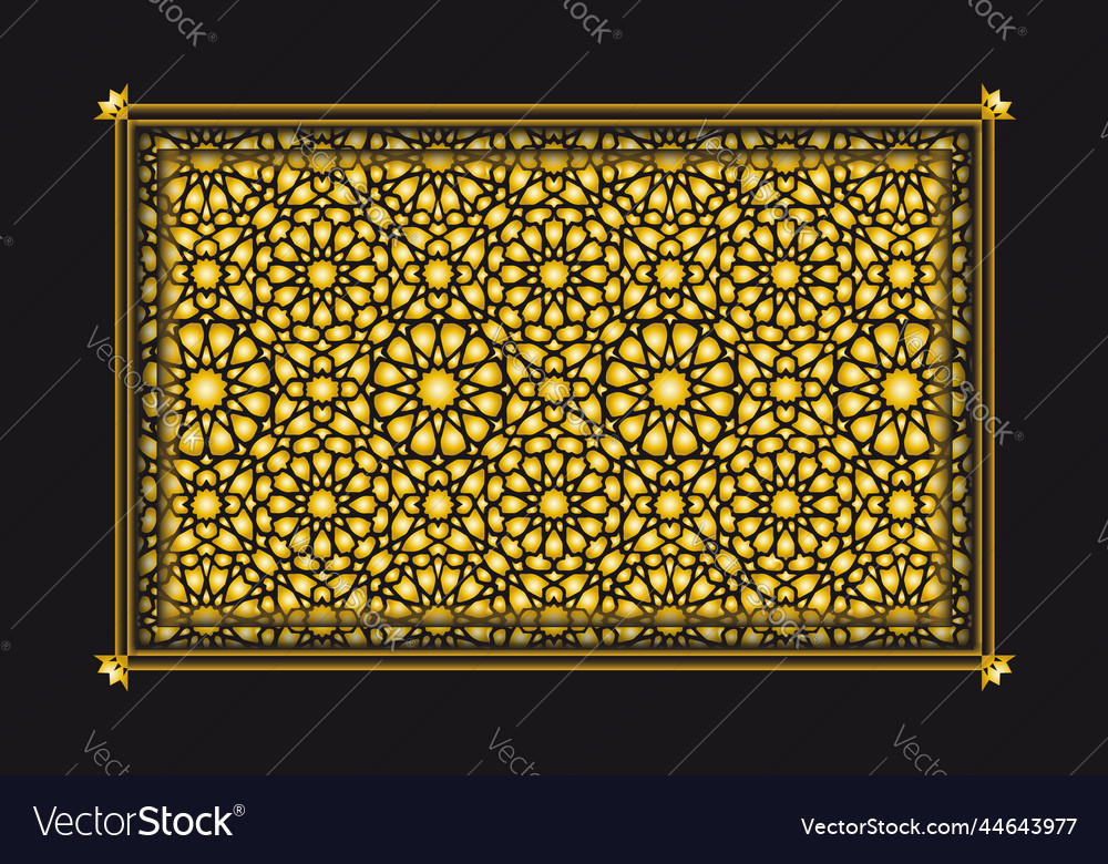 Arabesque golden pattern background Royalty Free Vector