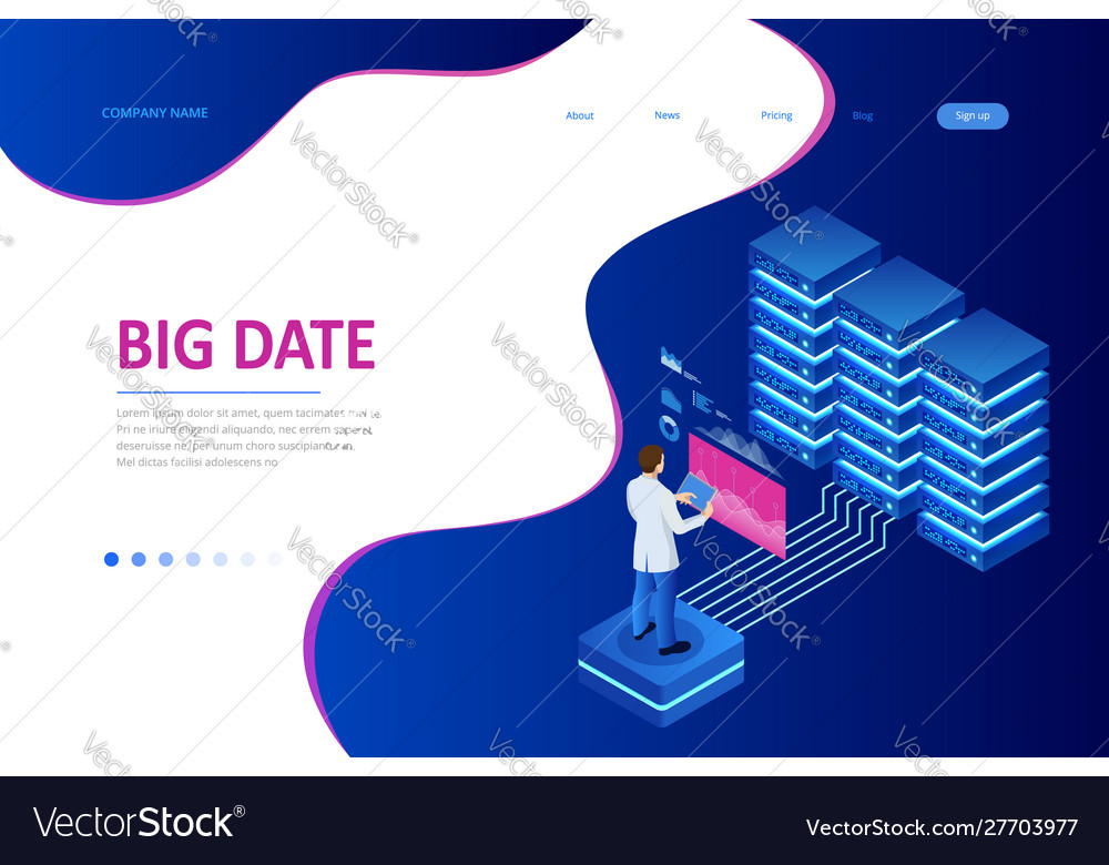 Big data storage and cloud computing technology Vector Image