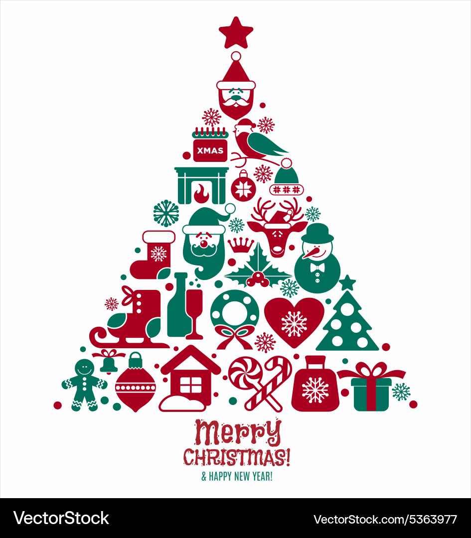 Christmas set of icons Royalty Free Vector Image