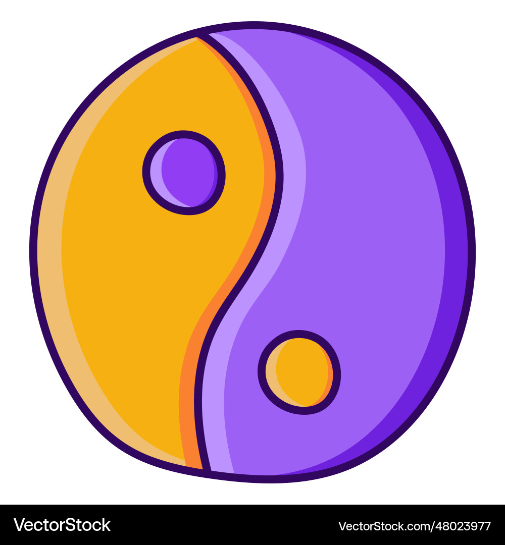 Color stroke simple ying and yang symbol Vector Image