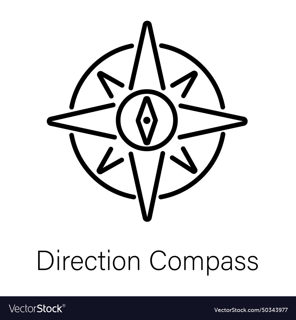Direction compass Royalty Free Vector Image - VectorStock
